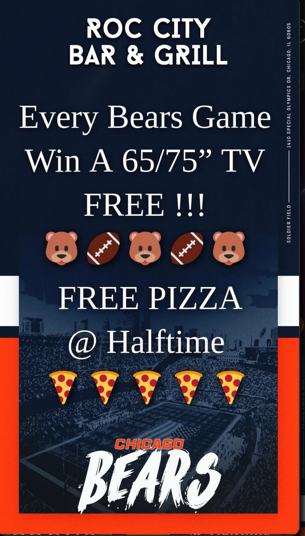 Bears Game TV Raffle-Must arrive by end of 1st quarter and present to ...